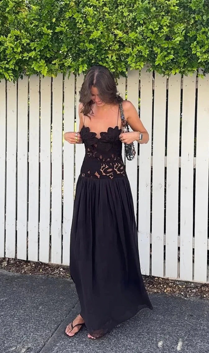 Stephanie Maxi Dress (Black) - First Date Rentals
