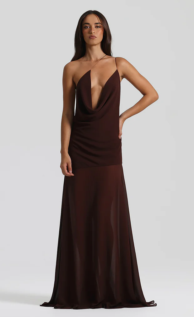 Dimity Gown (Brown) - First Date Rentals
